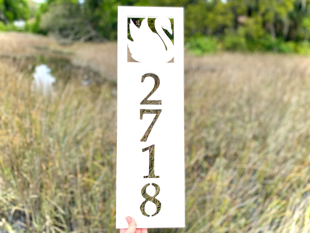Swan Address Sign: Vertical Weatherproof PVC House Numbers - Etsy