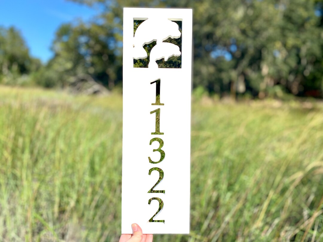 Vertical Manatee Address Sign: Weatherproof Coastal House Numbers ...