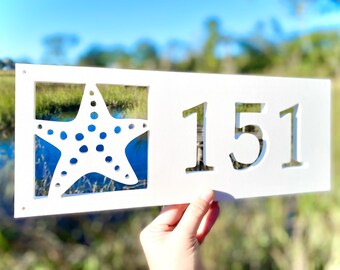 Custom Starfish House Name Sign Weatherproof Personalized - Etsy