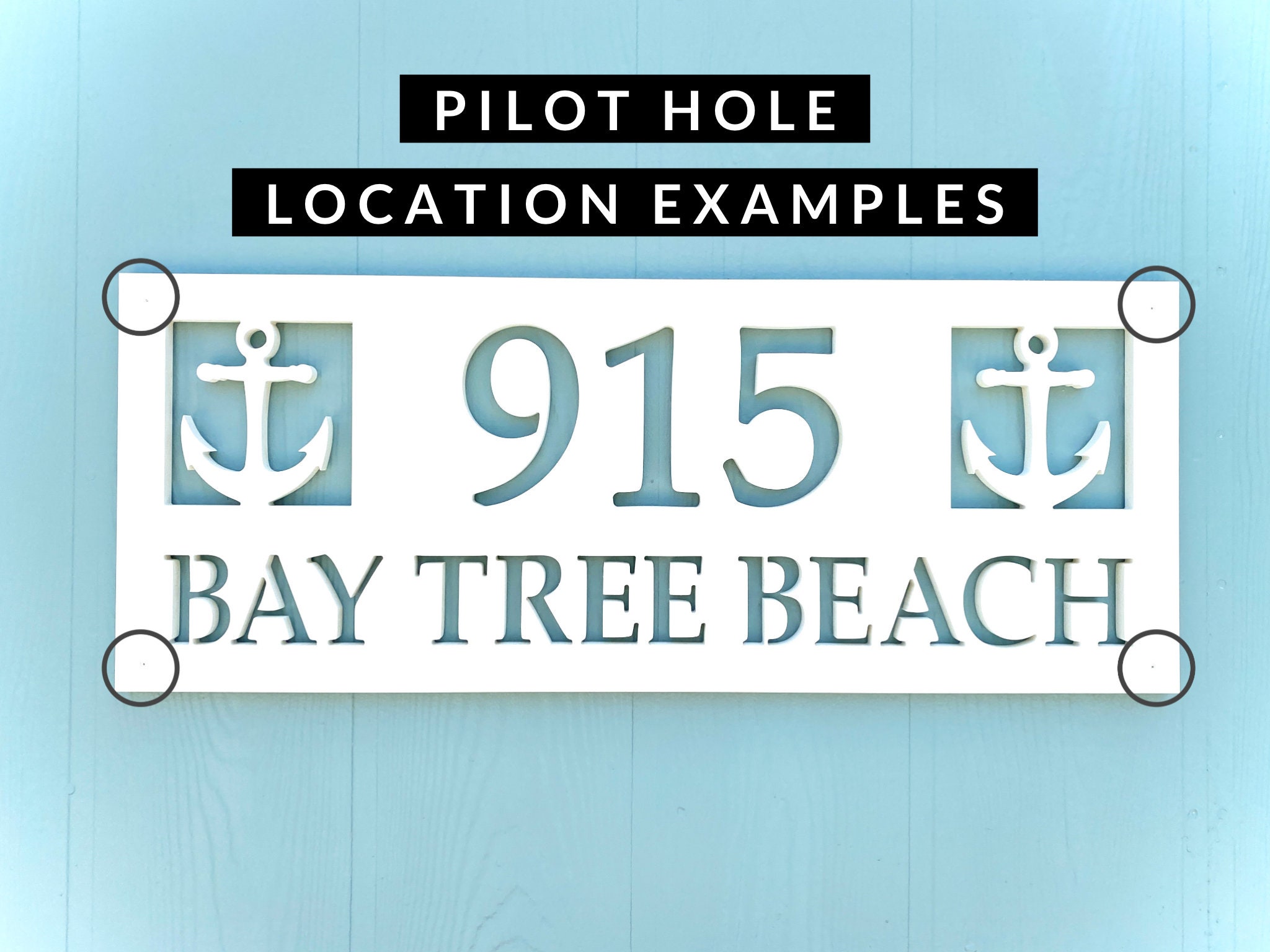 Full Street Address Plate With Starfish Coastal Beach House - Etsy