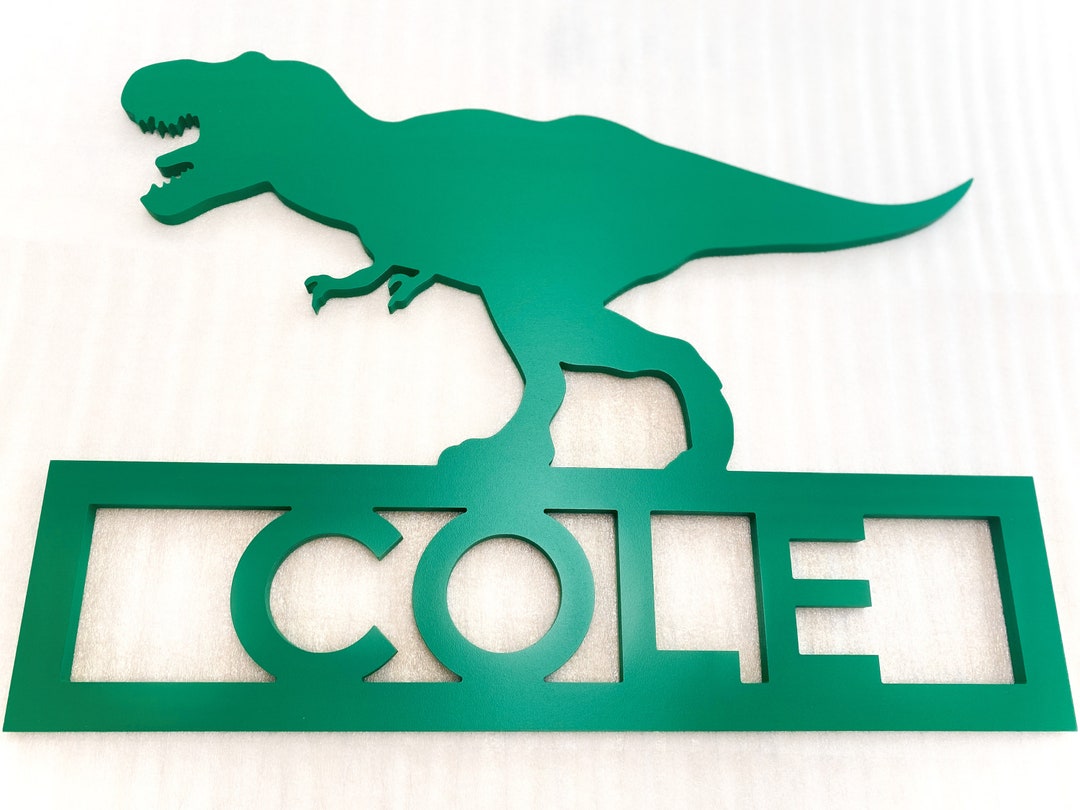 Kids Dinosaur T Rex Name Sign Boys or Girls Jurassic Bedroom - Etsy