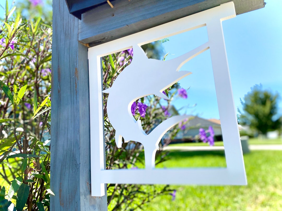 Marlin Fish Mailbox Bracket: Weatherproof Coastal Beach House Outdoor ...