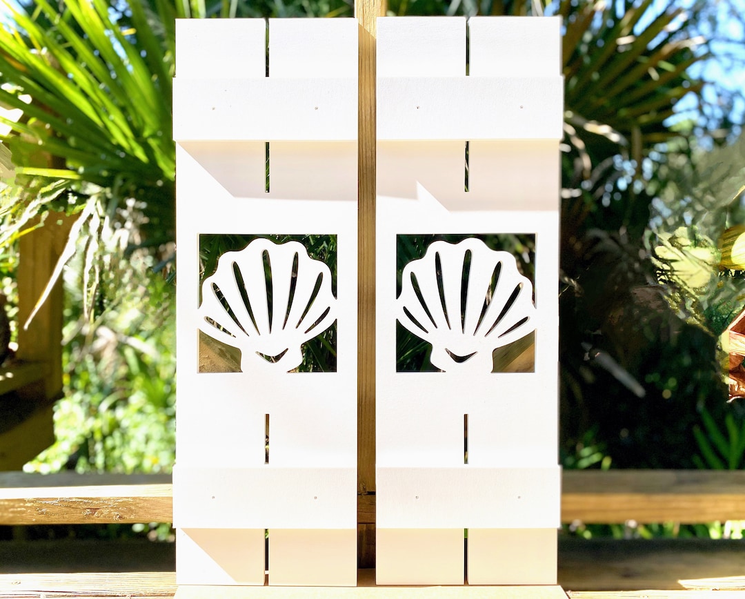 Weatherproof Seashell Shutter for Beach House, PVC Exterior Window ...