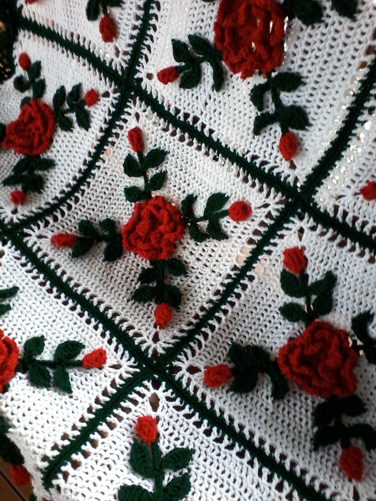 Christmas Rose Afghan - Etsy