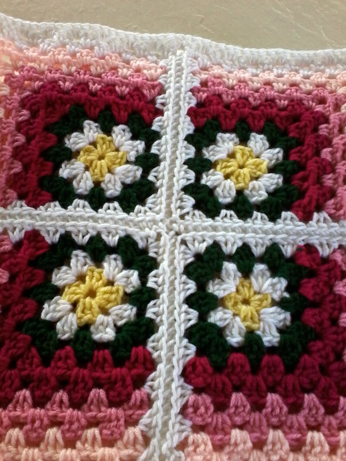 Pink Daisy Afghan - Etsy