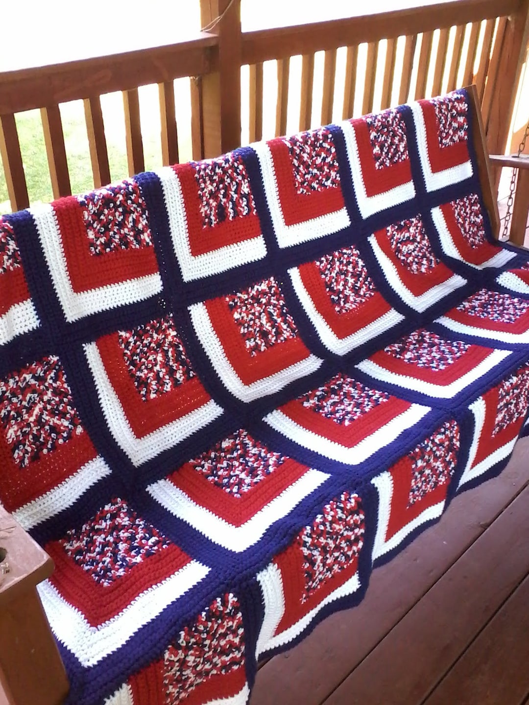 Patriotic Digital Mitered Afghan Pattern - Etsy