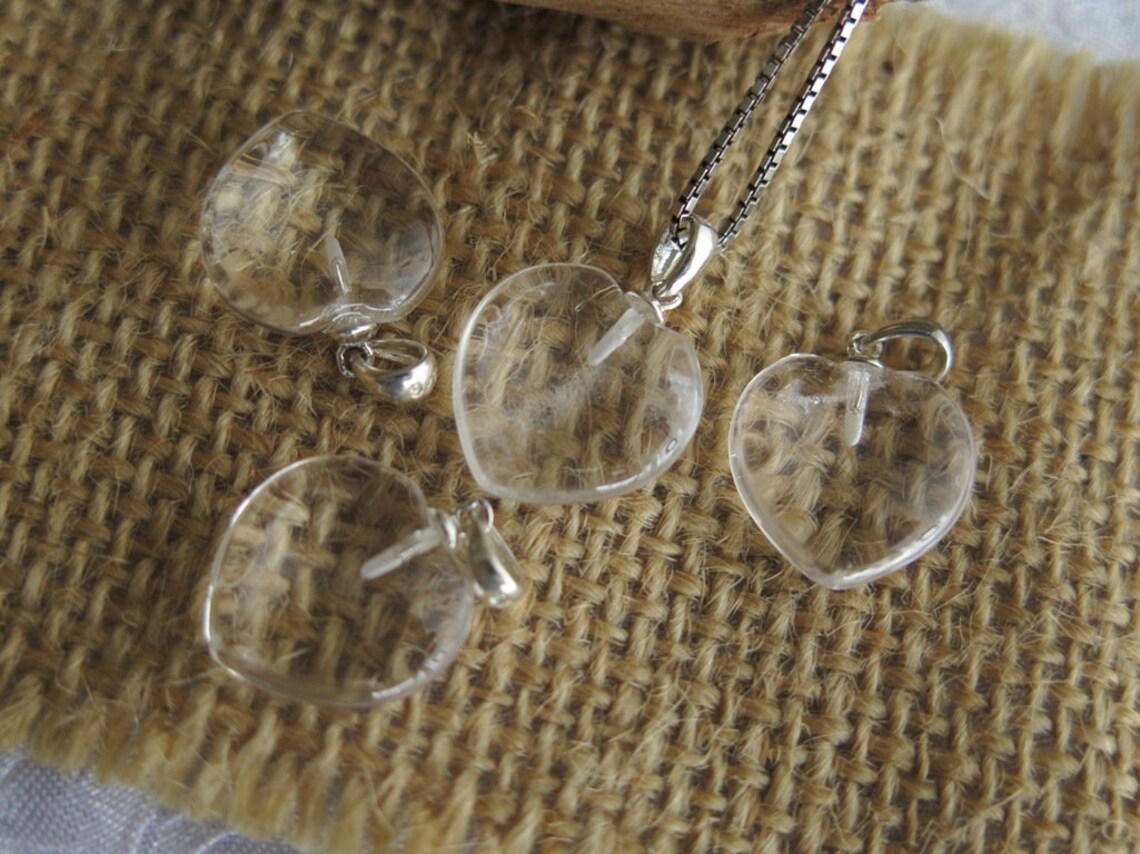 Small Heart-shaped Crystal Pendant Natural Crystals Sterling - Etsy