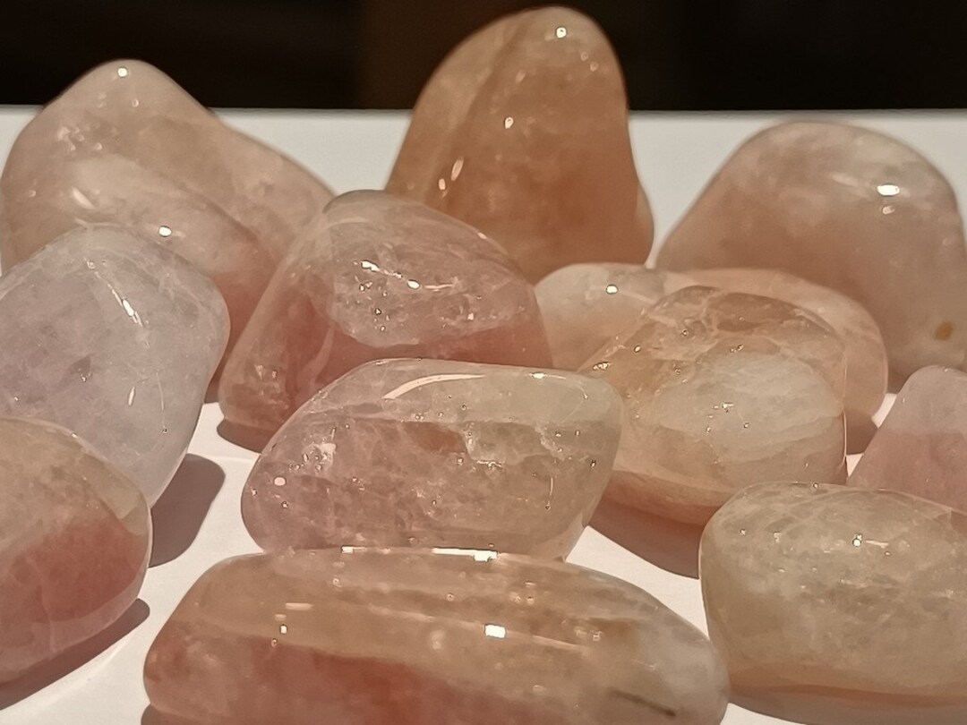 Morganite Natural Tumbled Stones, Pink Morganite Crystal, Genuine ...