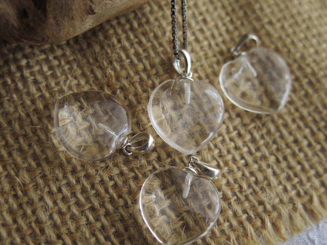 Small Heart-shaped Crystal Pendant Natural Crystals Sterling - Etsy