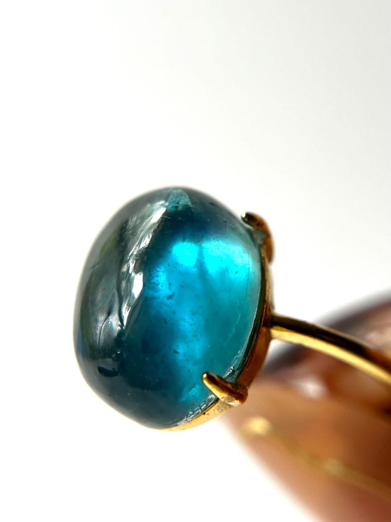 Aquamarine Raindrop Ring - Etsy