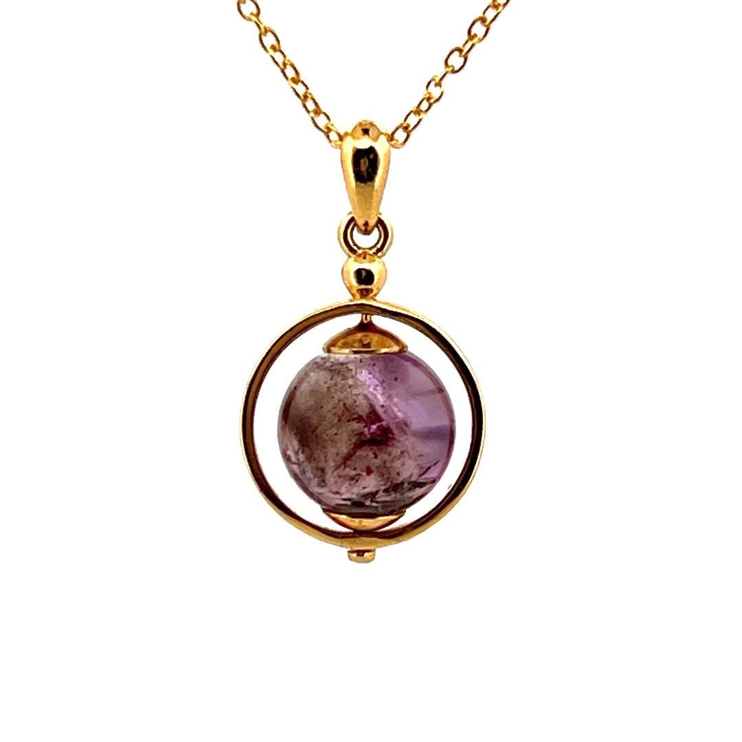 Super 7 Enhydro Quartz Spinner Pendant With Clear Moving Bubble - Etsy