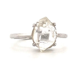 Herkimer Diamond raw Quartz Double Point Ring Sz 6.5 - Etsy