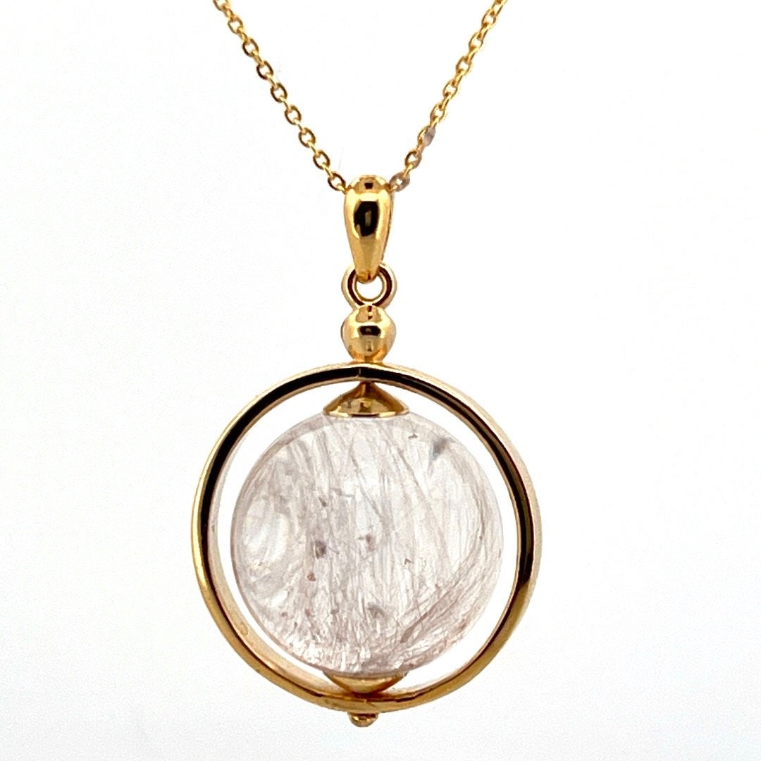 Pink Rutile Quartz Spinner Pendant - Etsy
