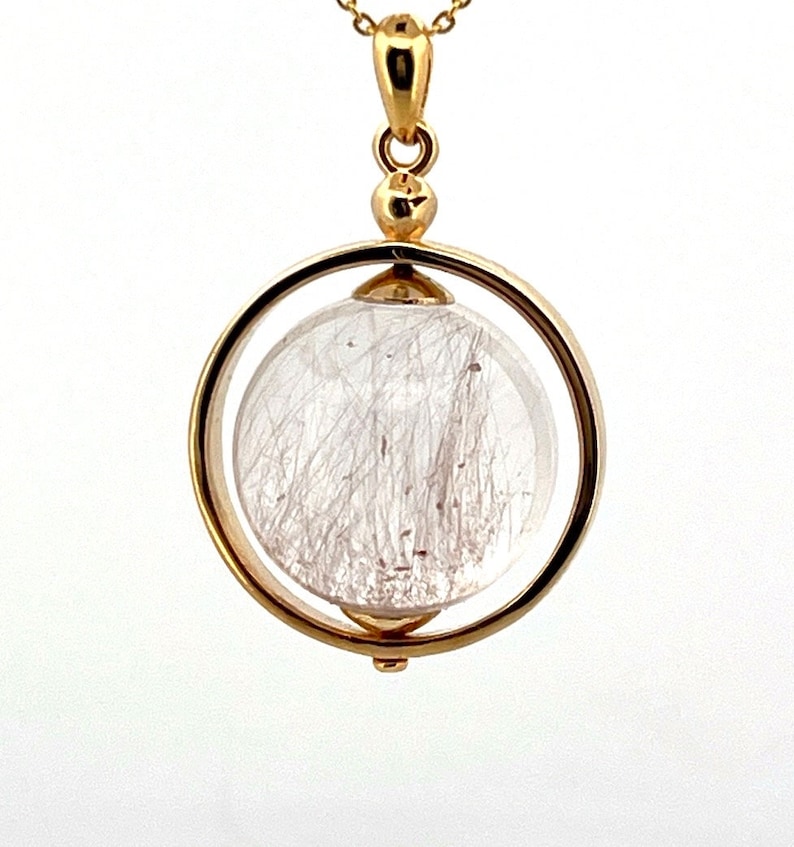 Pink Rutile Quartz Spinner Pendant - Etsy