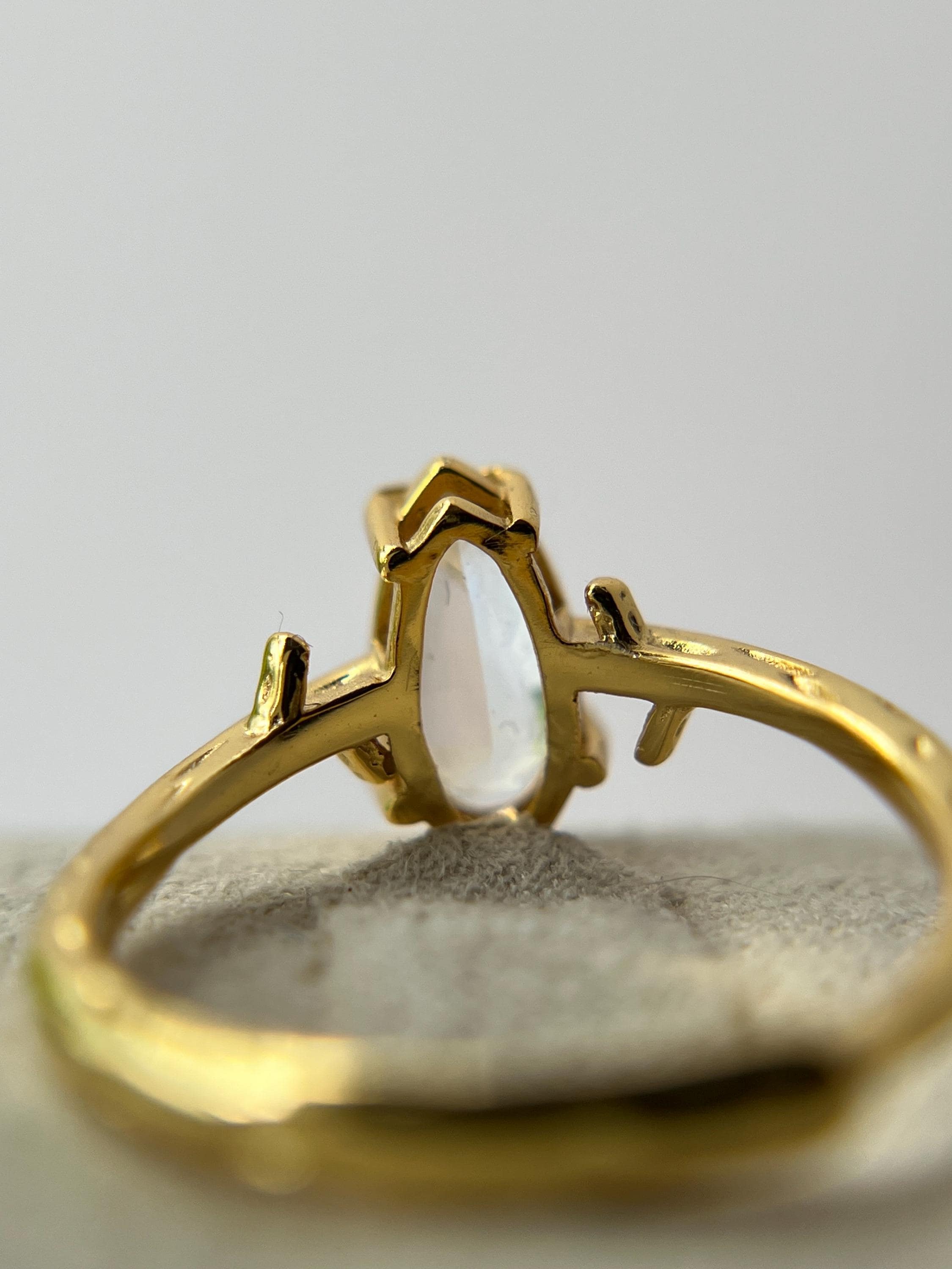 Moonstone Teardrop Ring - Etsy