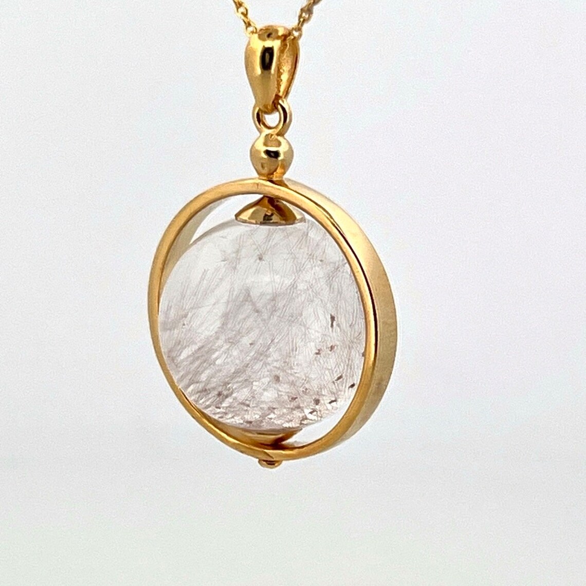 Pink Rutile Quartz Spinner Pendant - Etsy