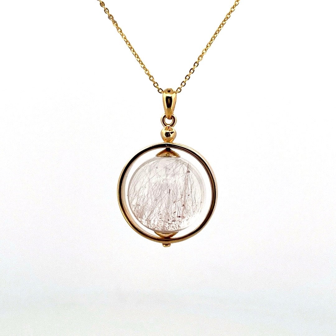 Pink Rutile Quartz Spinner Pendant - Etsy