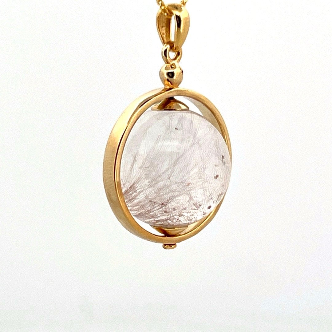 Pink Rutile Quartz Spinner Pendant - Etsy