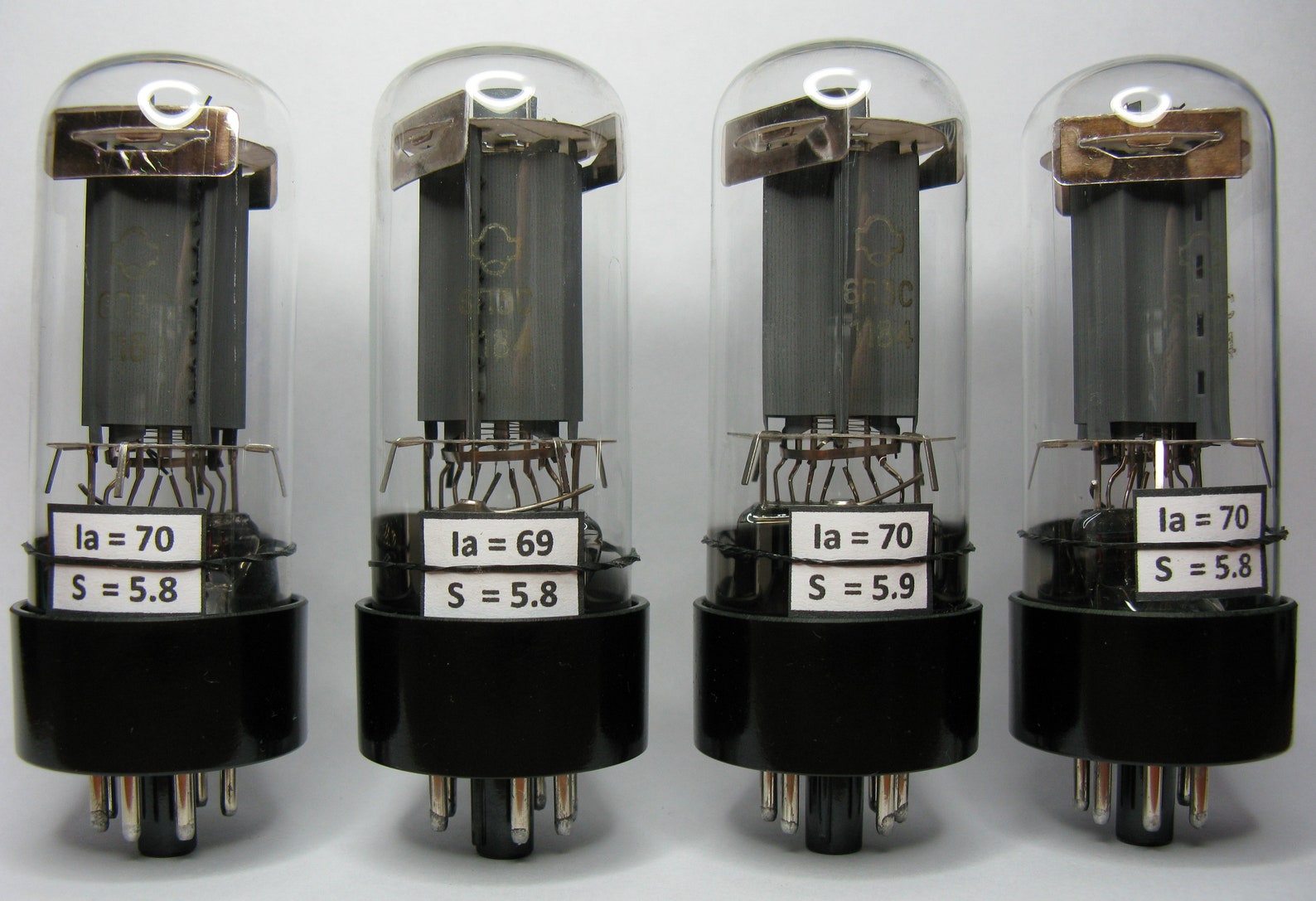 6P3S / 6L6 / 6L6GT Matched Quad 4pcs Tetrode Reflektor Tube / Valve NEW ...