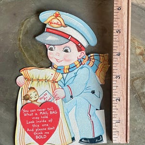 Vintage 1930s Mechanical Mailman Valentine Card Cute Puppy - Etsy