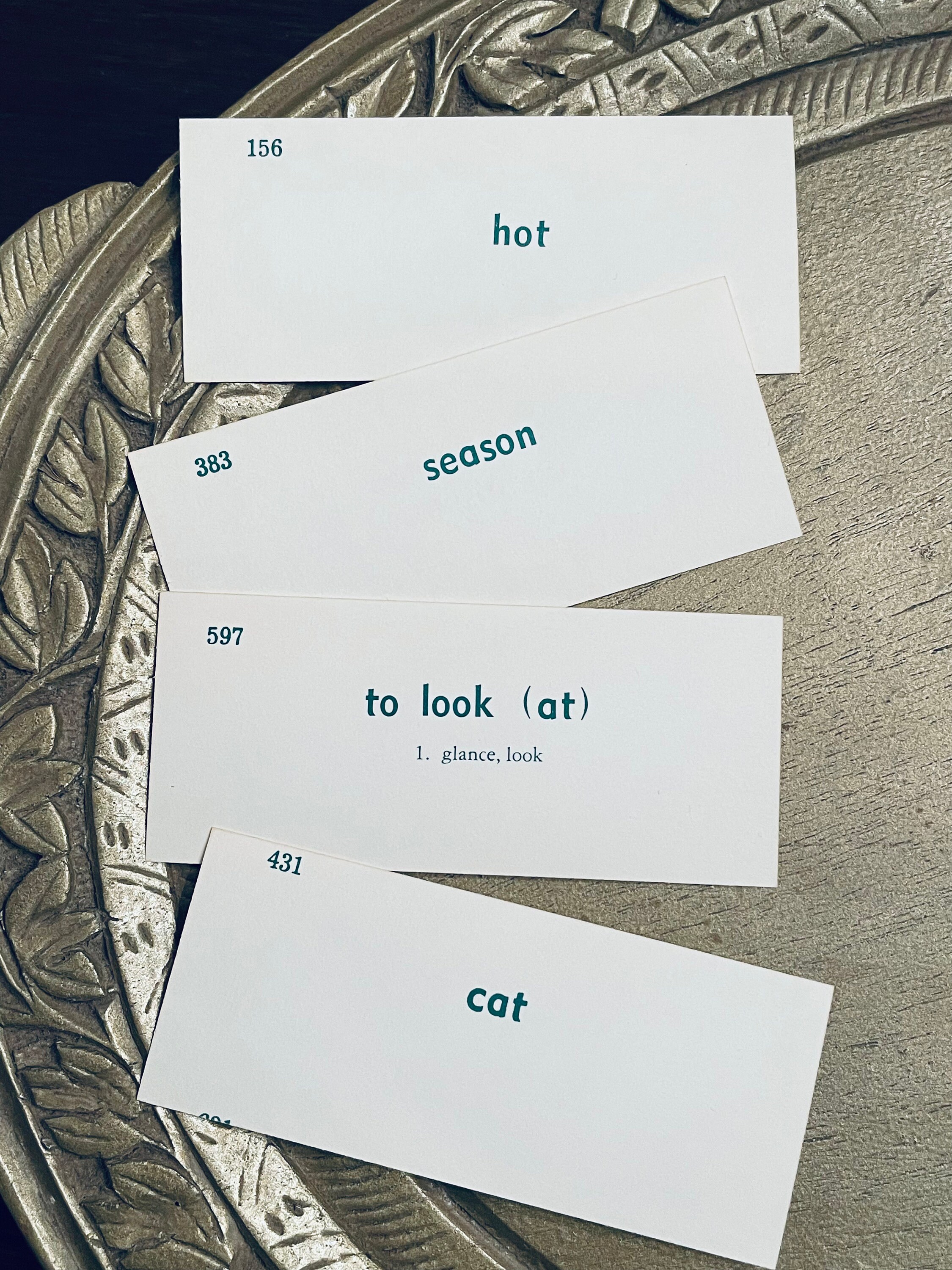 Vintage Spanish Vocabulary Word Cards Set of Twenty Random | Etsy