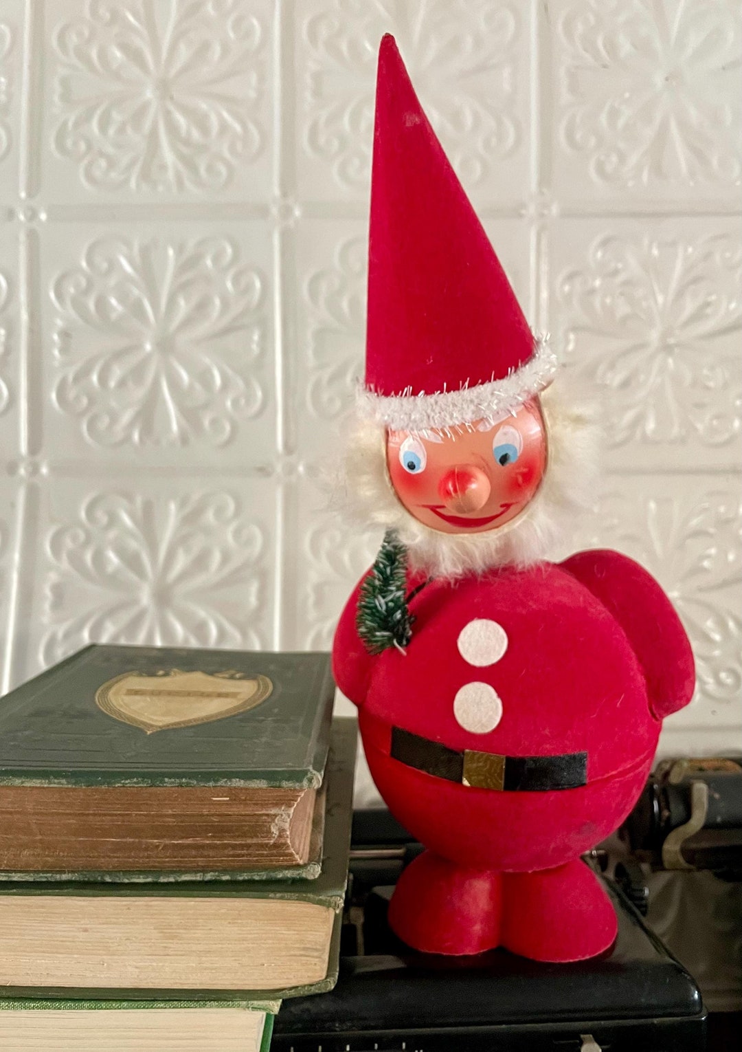 Vintage Large Santa Claus Bobble Head German Candy Container Christmas ...