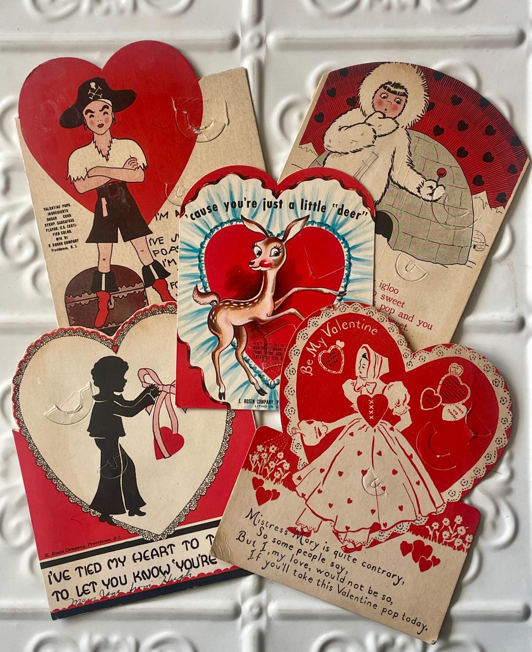 Vintage Rosen Candy Company Valentine Card Collection Pirate Deer ...