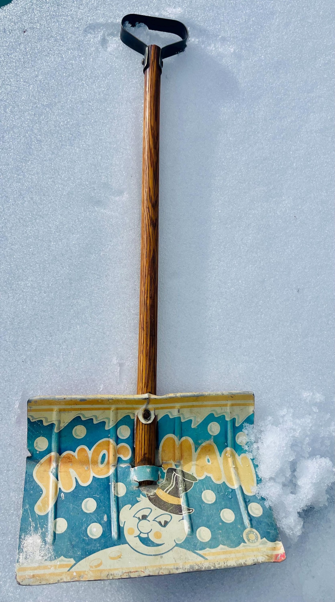 Vintage Snowman Tin Litho Snow Shovel Toy Wood Handle Wyandotte Toys - Etsy
