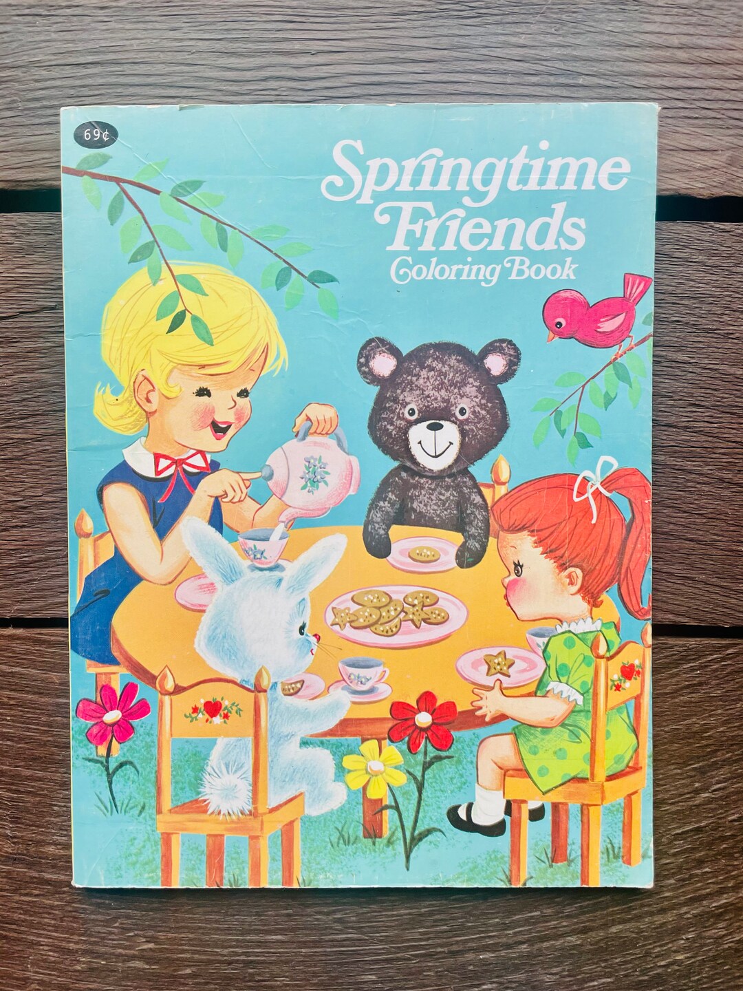 Springtime Friends Vintage Coloring Book 1977 Easter Animal Pictures - Etsy