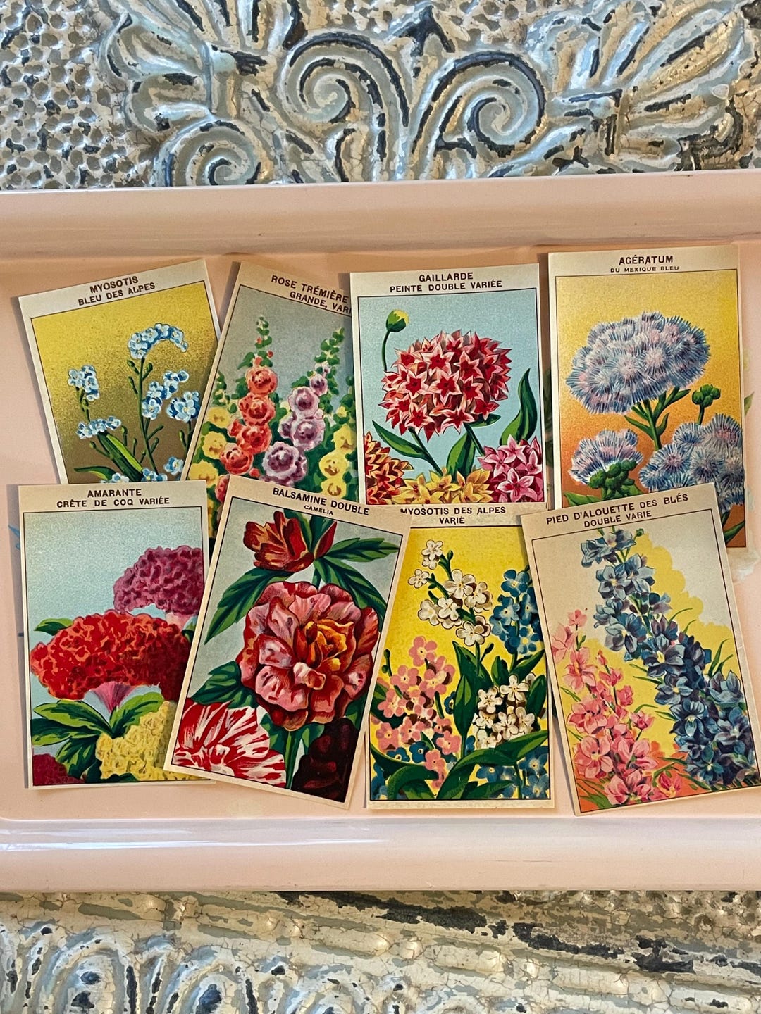 Vintage French Seed Packet Labels 1920s Antique Flower Garden Ephemera ...