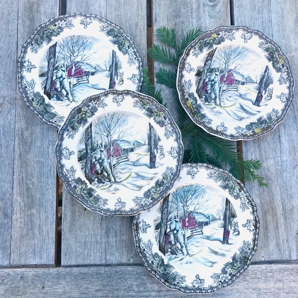 Winter Scene Plate - Etsy