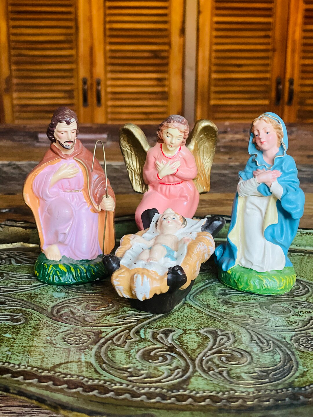 Vintage Holy Family & Angel Nativity Set Pieces Baby Jesus - Etsy