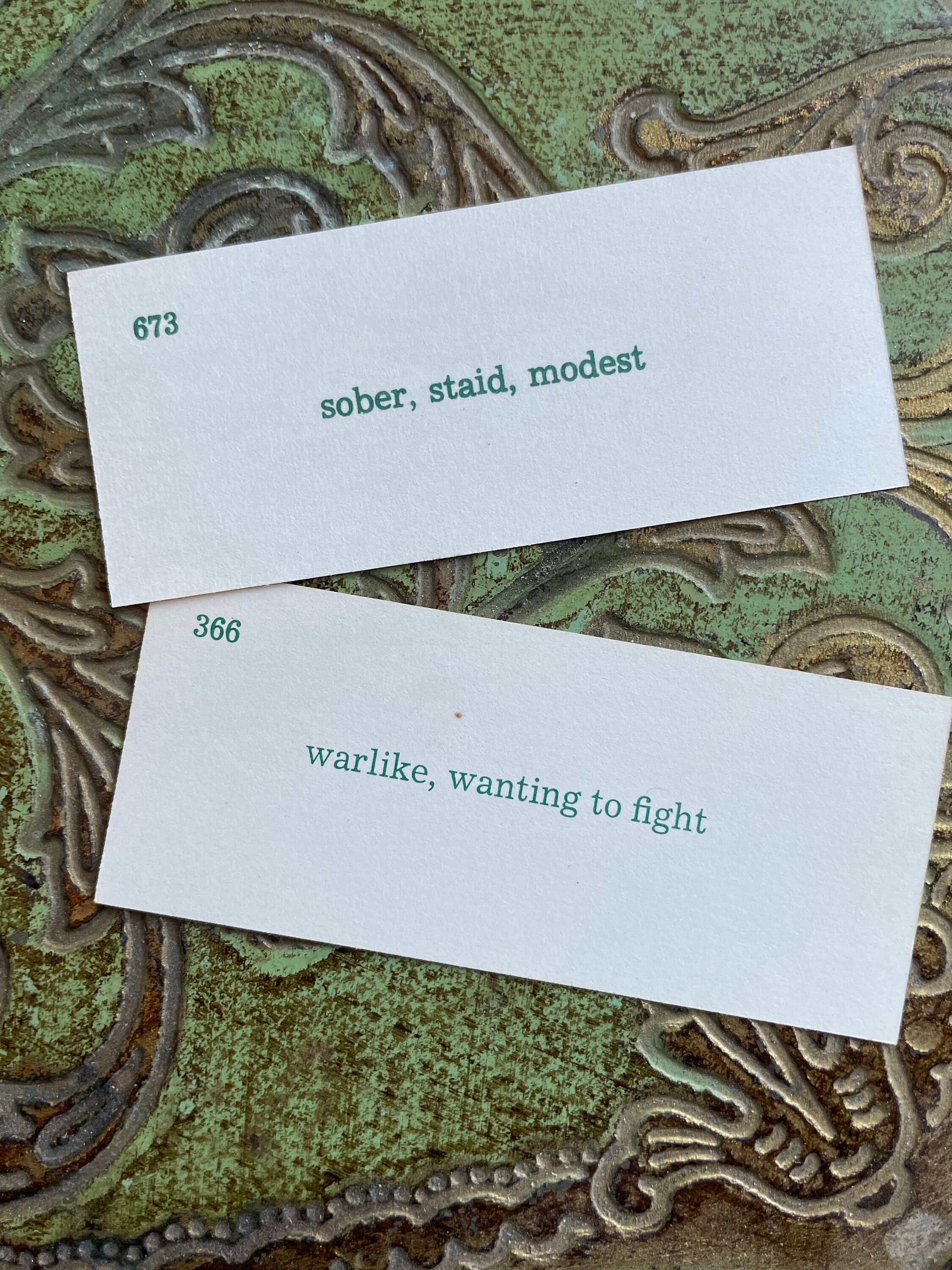 Random Vintage English Vocabulary Word Cards Set of Twenty | Etsy