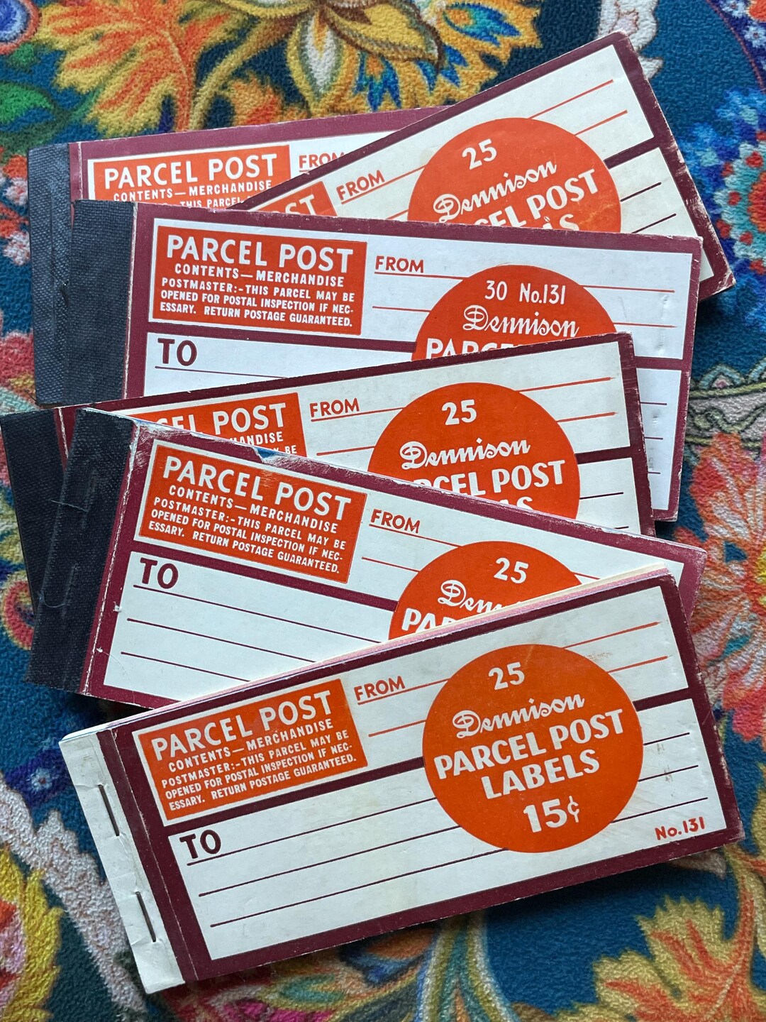 Vintage Dennison Parcel Post Labels No. 131 to From Mail Ephemera Set ...