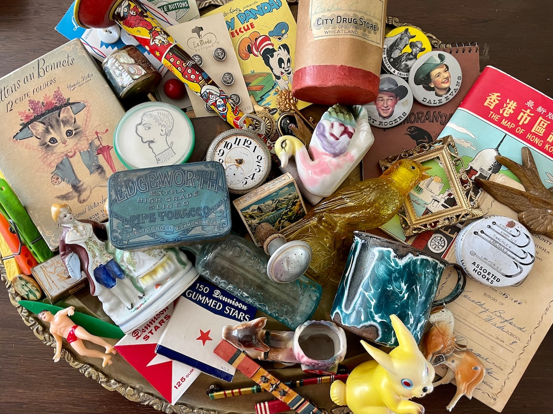 Shop My Vintage Junk Treasures Tray Toys Tiny Treasures Unique Smalls ...