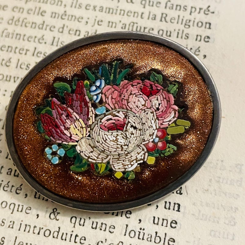 Antique Goldstone Brooch - Etsy