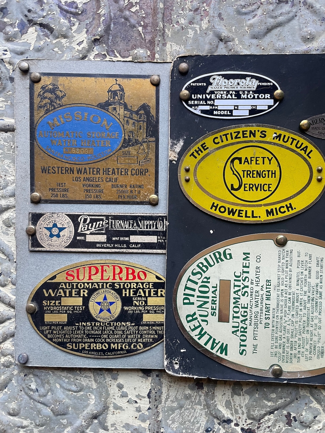 Vintage 1930s Industrial Signs Advertising Plates Salesman Samples ...