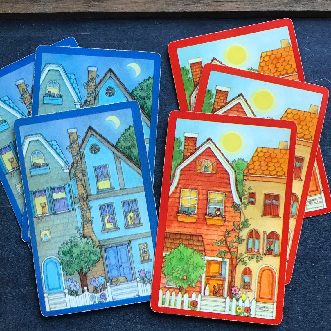 Vintage Daytime and Nighttime House Hallmark Playing Cards Set - Etsy