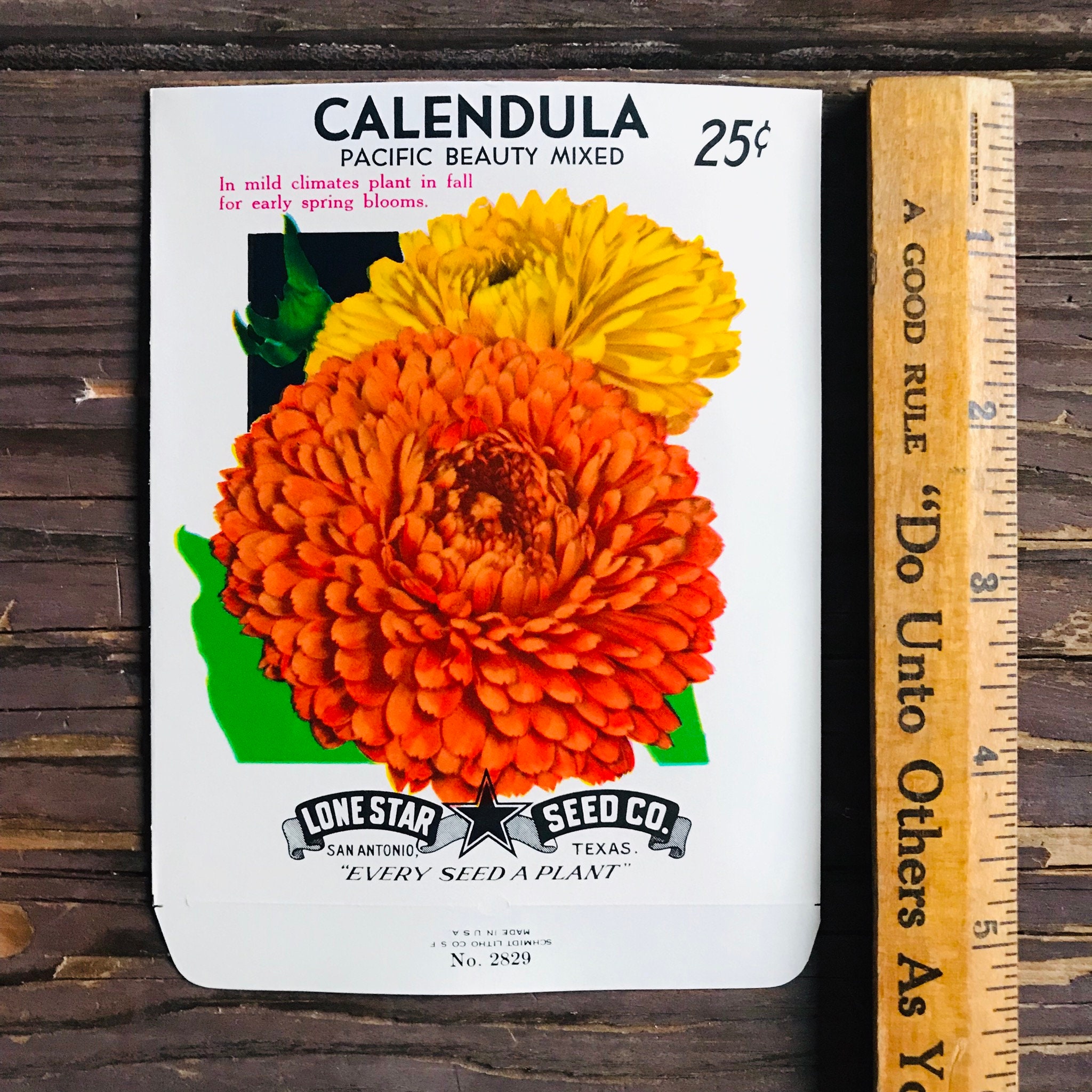 Vintage Calendula Seed Packets Lone Star Seed Company Texas | Etsy