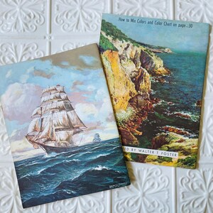 Seascapes & Boats Vintage Walter Foster Duo How to Paint Draw Guide ...