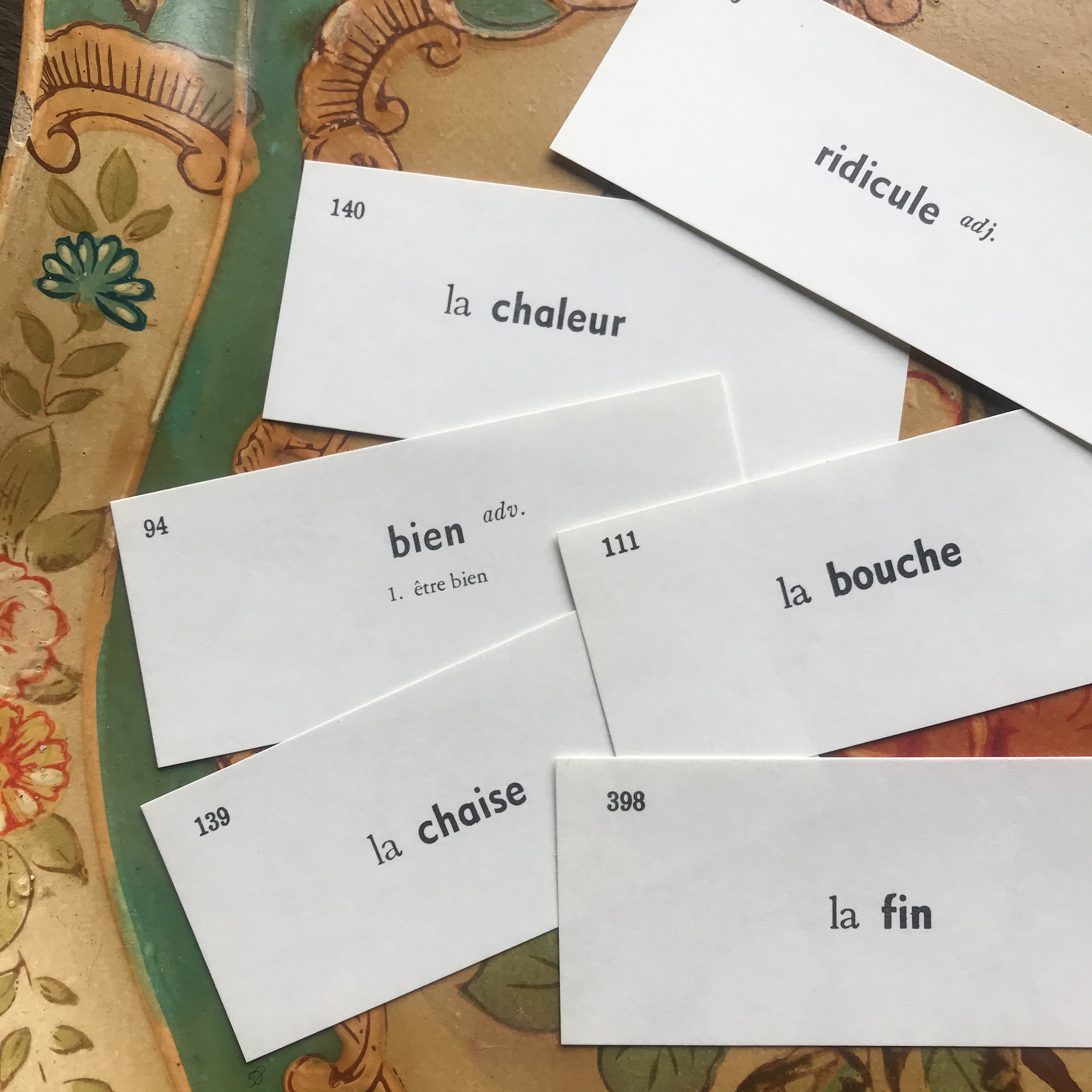 Vintage French Vocabulary Word Cards Set of Twenty Random - Etsy