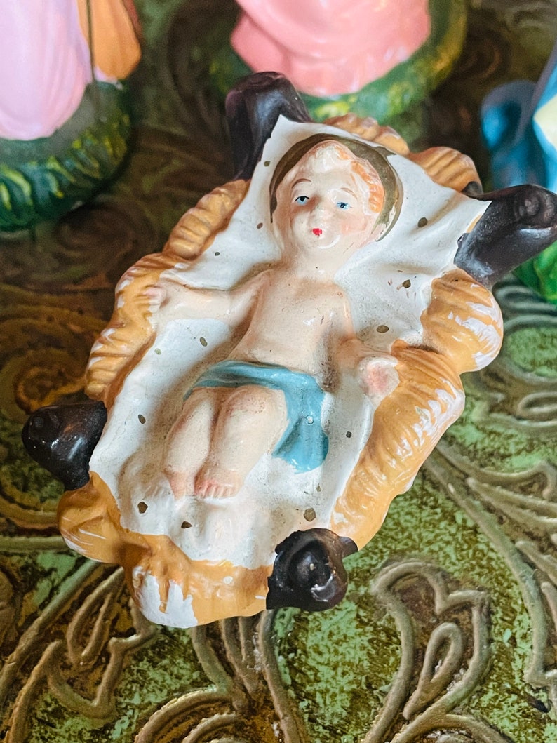 Vintage Holy Family & Angel Nativity Set Pieces Baby Jesus - Etsy