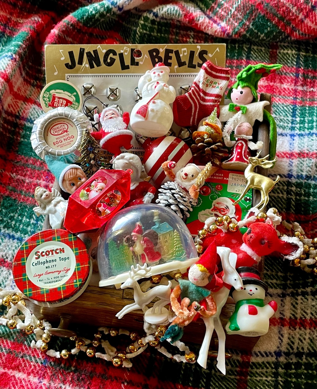 Shop My Vintage Christmas Junk Drawer Santa Snowman Reindeer Angel ...