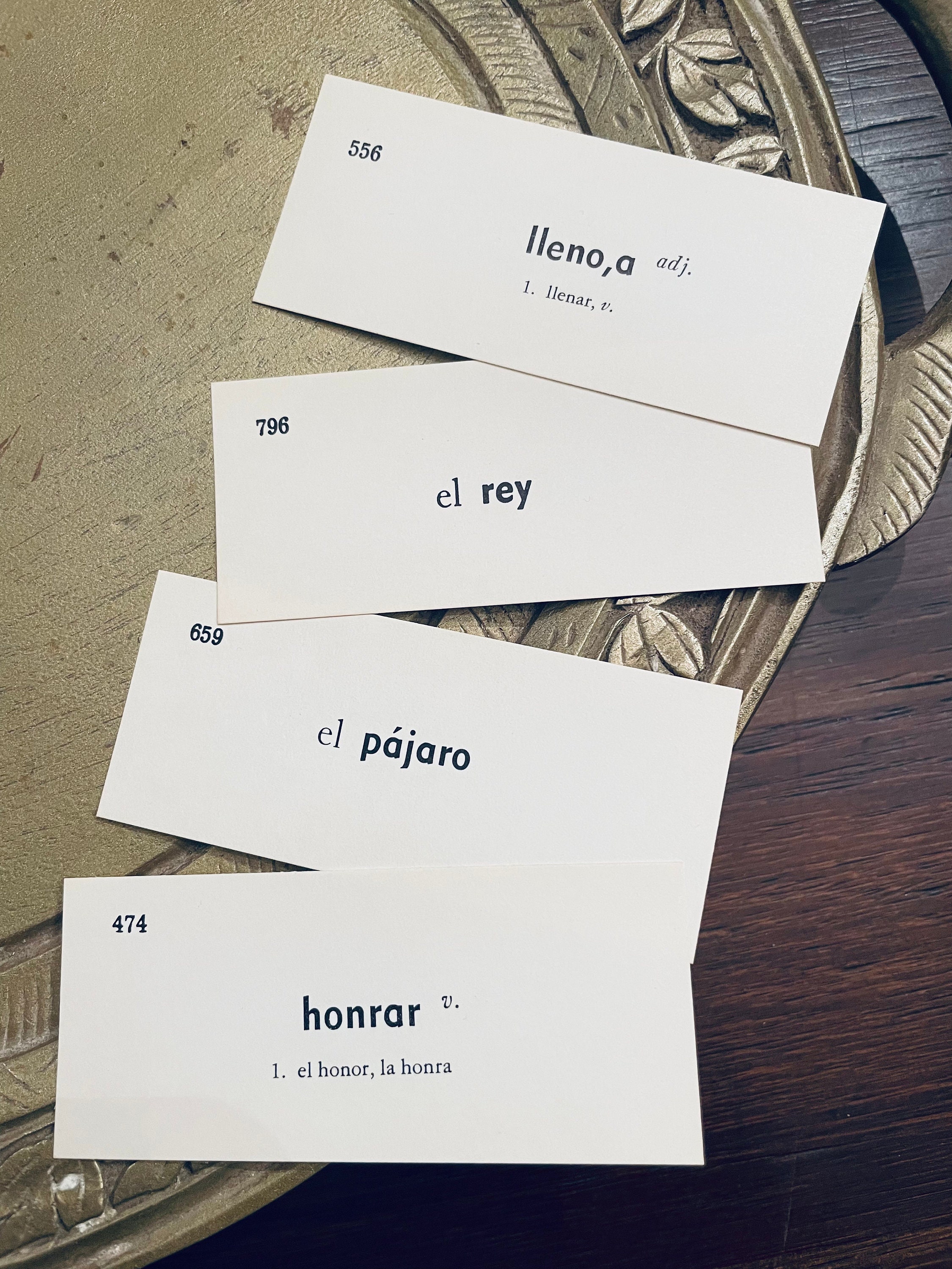 Vintage Spanish Vocabulary Word Cards Set of Twenty Random | Etsy