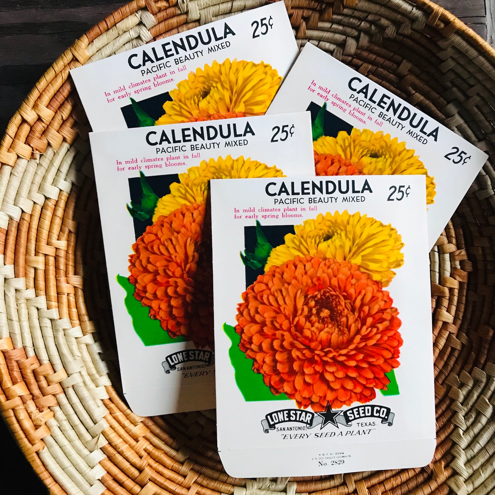 Vintage Calendula Seed Packets Lone Star Seed Company Texas | Etsy