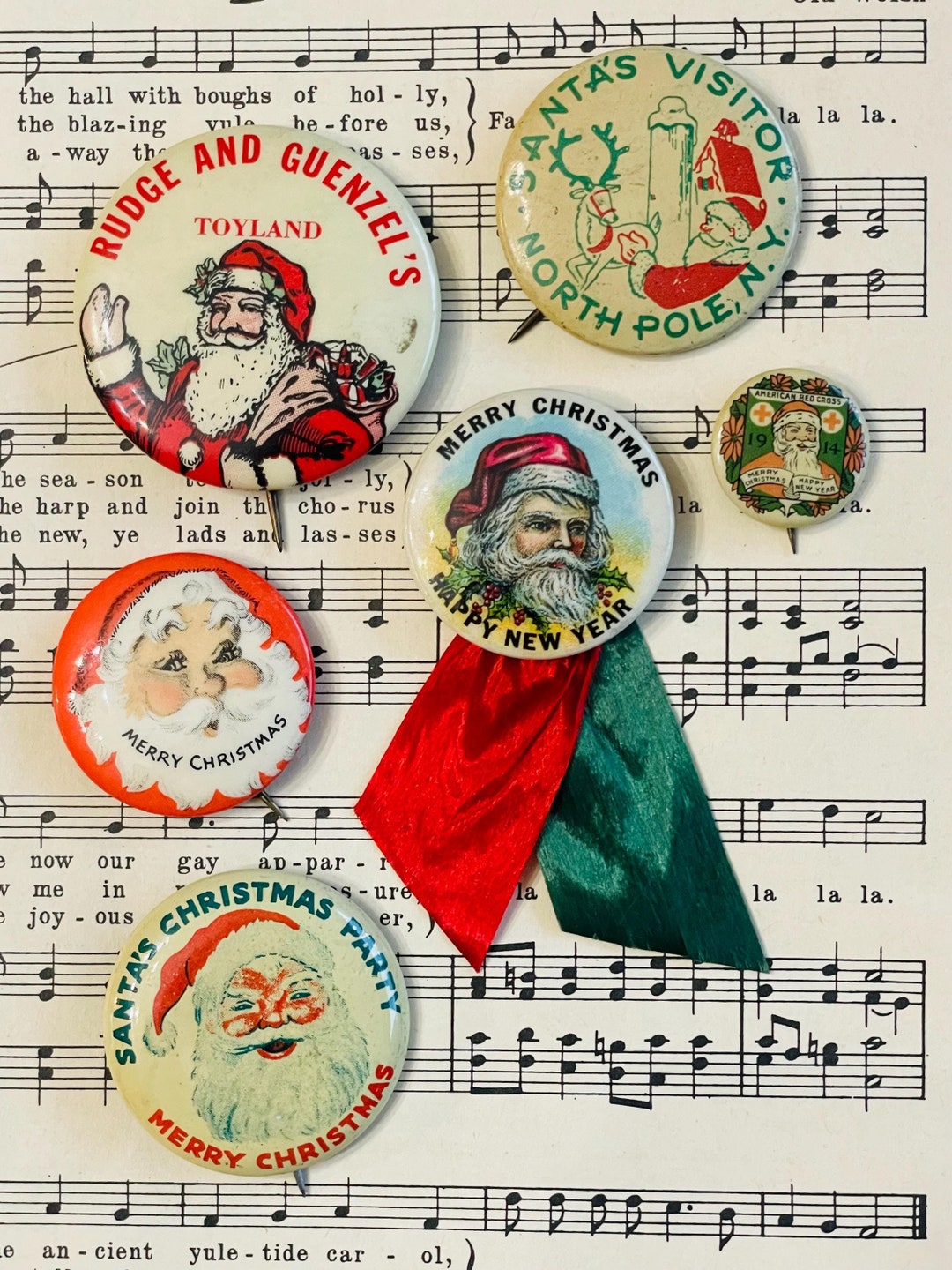Choice of Vintage & Antique Santa Claus Pinback Pins Christmas - Etsy