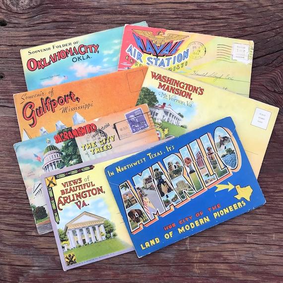 Vintage Souvenir Postcard Folder Collection Great Graphics | Etsy