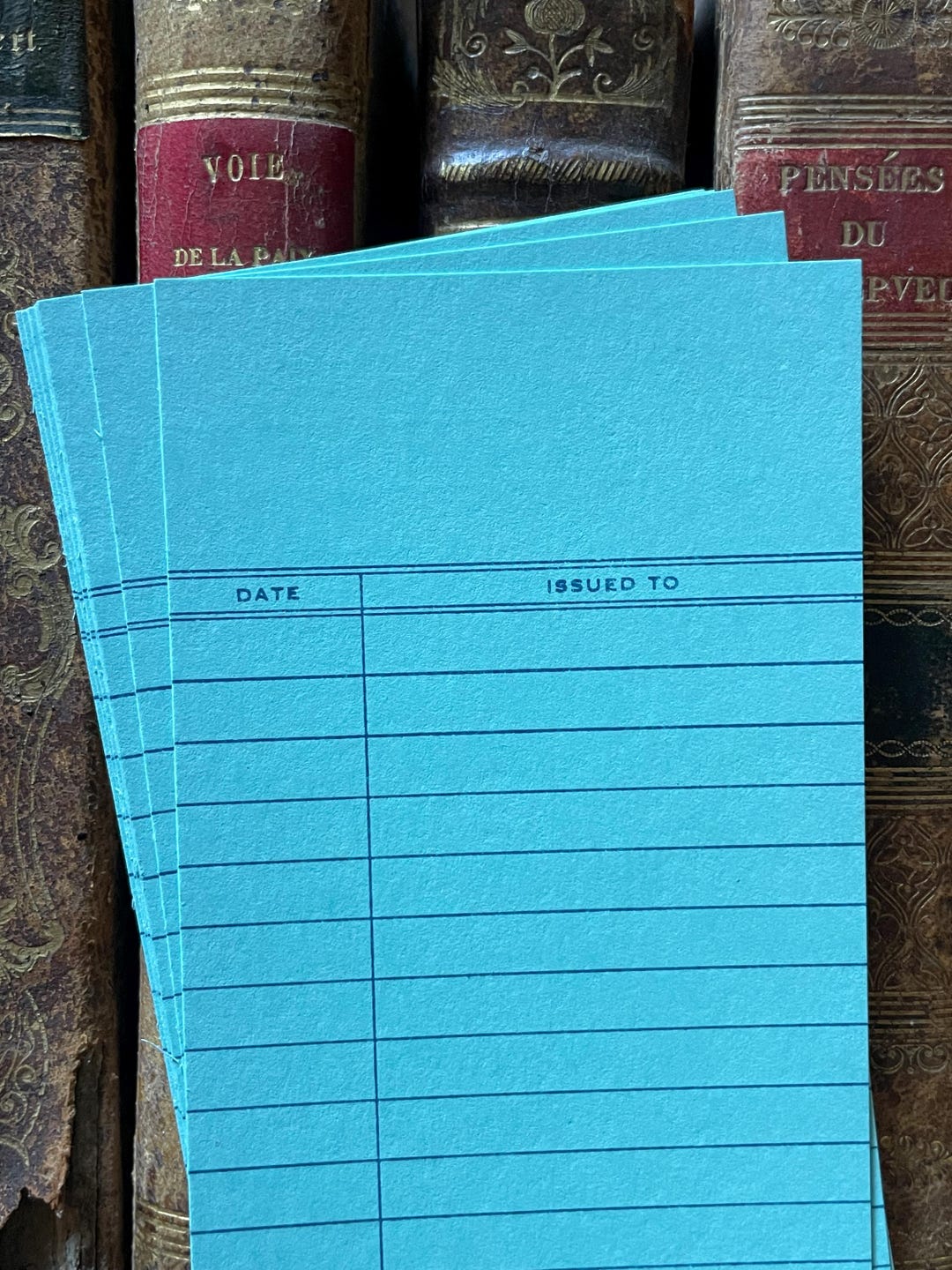 Vintage Blue Library Checkout Cards Date Issued to Gaylord Set of 10 ...