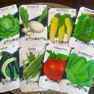 Vintage Vegetable Seed Packets Empty Set of 8 - Etsy