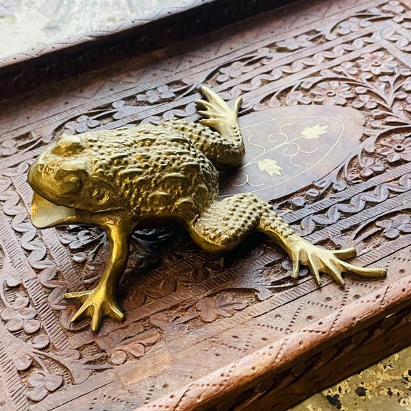 Brass Frog - Etsy
